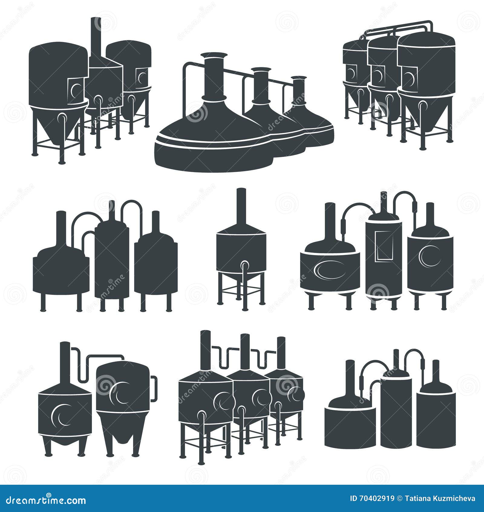 Set - Beer Brewery Elements, Icons, Logos. Vector Stock Vector ...