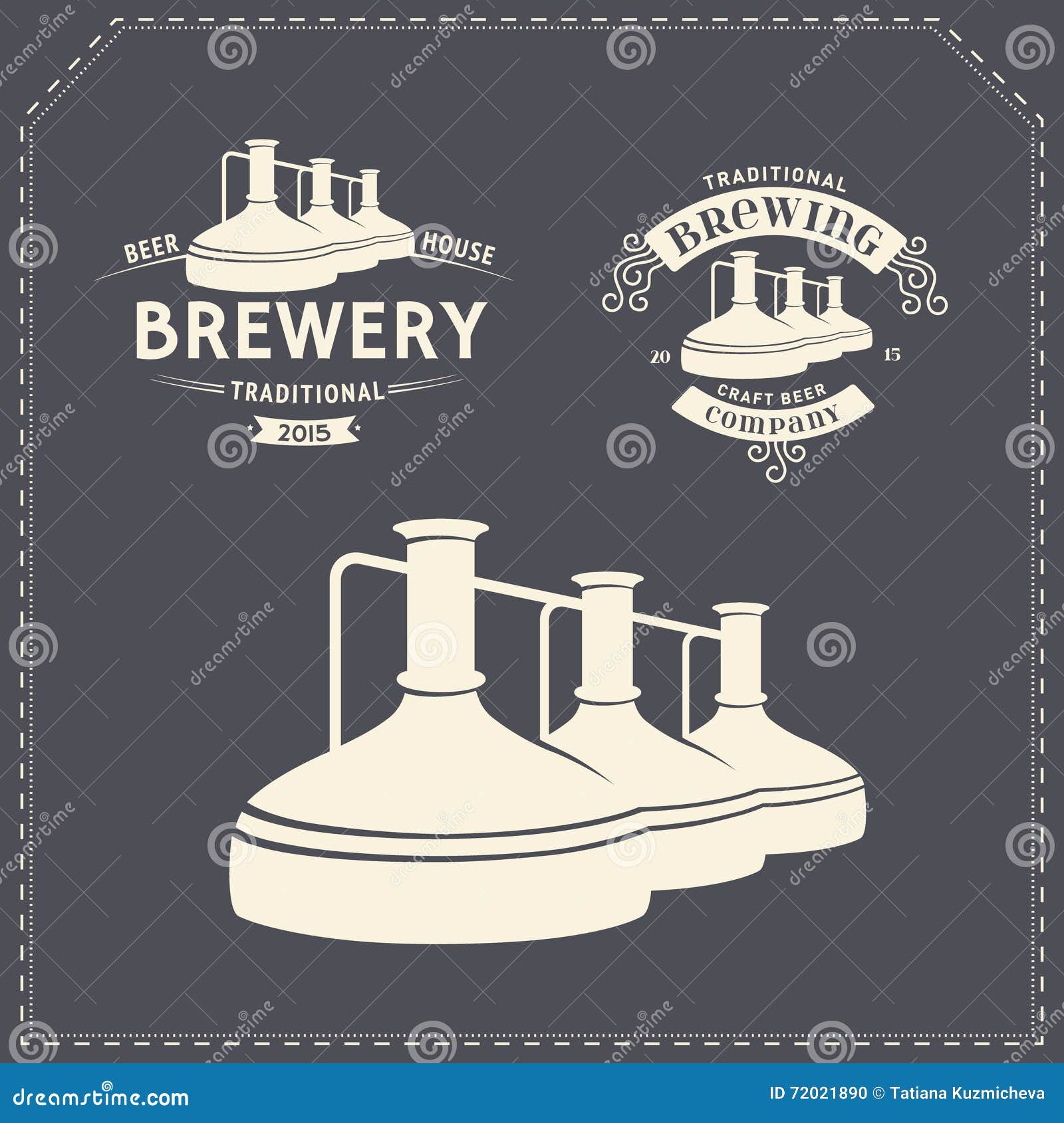 Set - Beer Brewery Elements, Icons, Logos. Vector Stock Vector ...