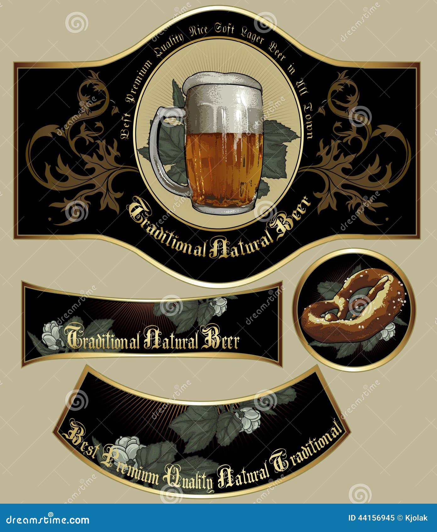 Set of beer elements stock vector. Illustration of oktoberfest - 44156945