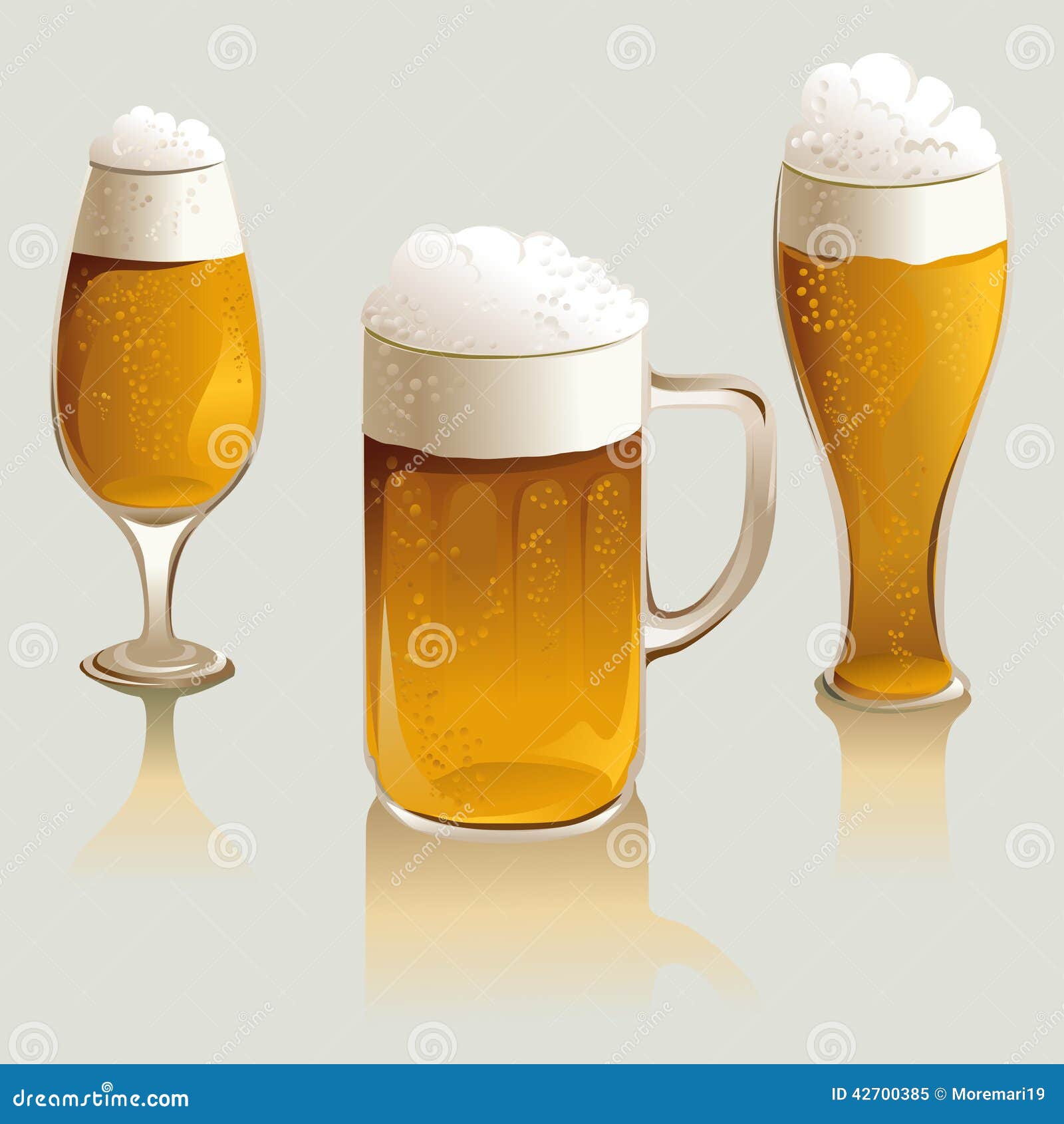 Set of beer glasses stock vector. Illustration of shiny - 42700385