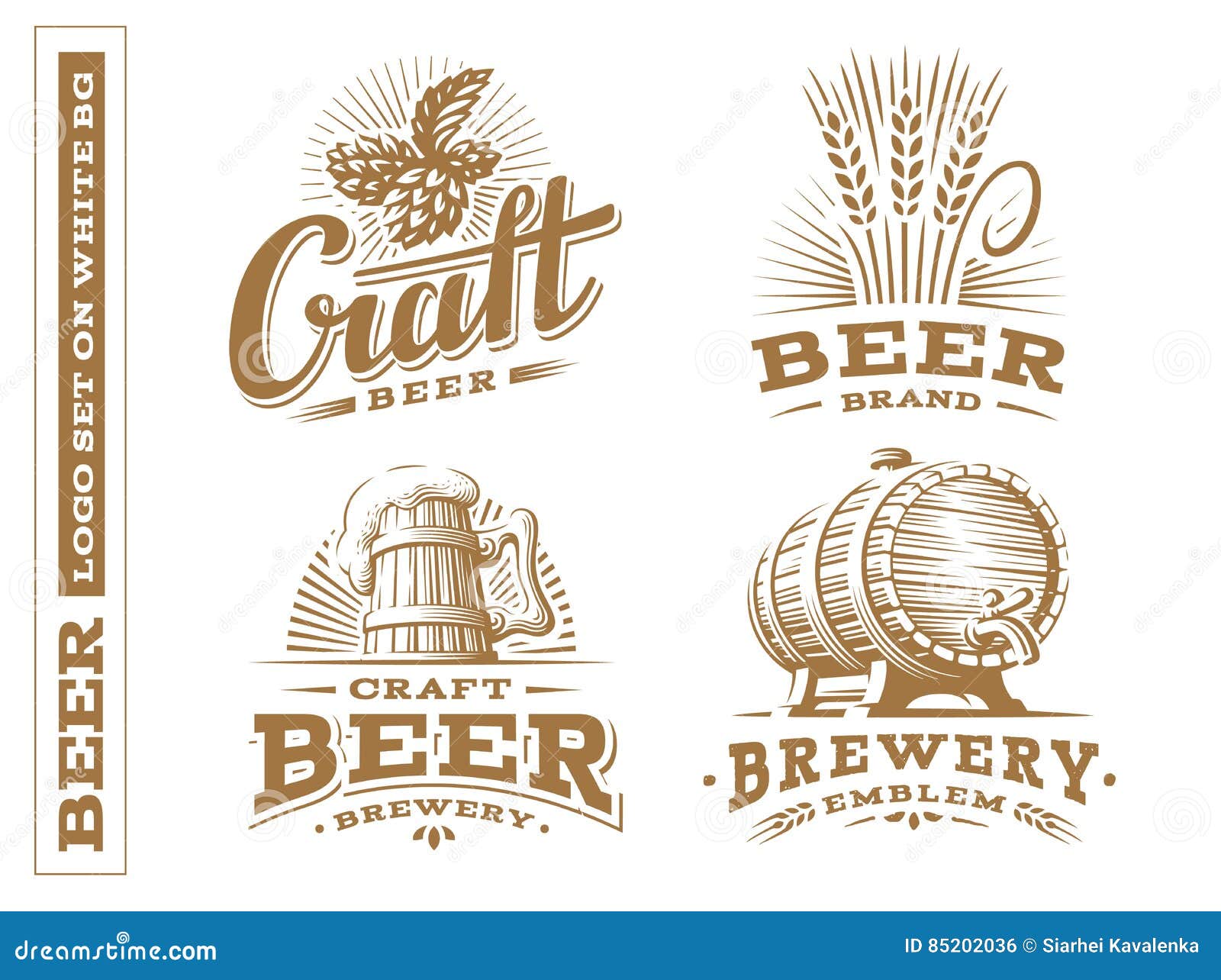 Set Beer Logo - Vector Illustration, Design Emblem Brewery Stock Vector ...