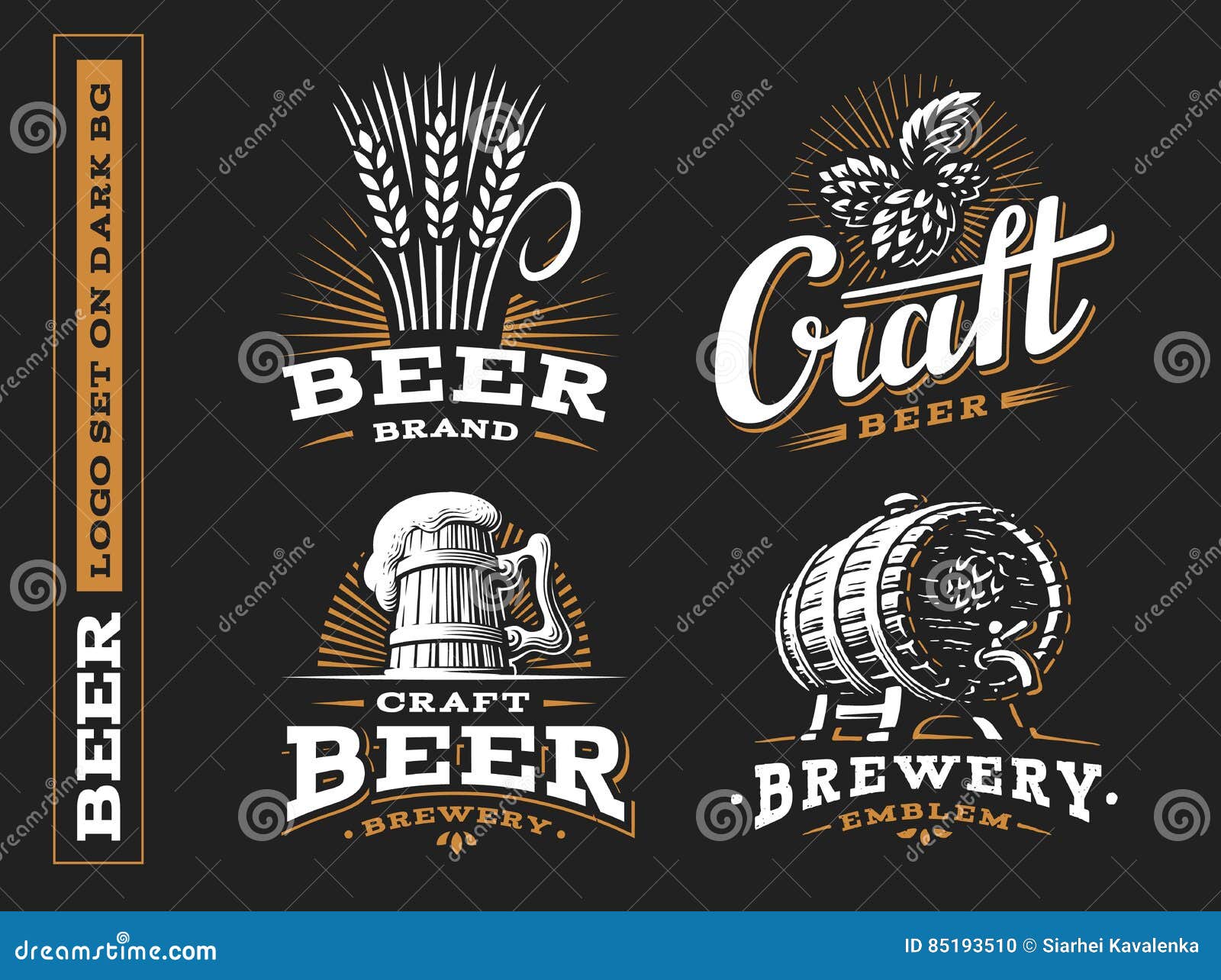 Set Beer Logo - Vector Illustration, Emblem Brewery Design Stock Vector ... Set Beer Logo - Vector Illustration, Emblem Brewery Design Stock Vector ...