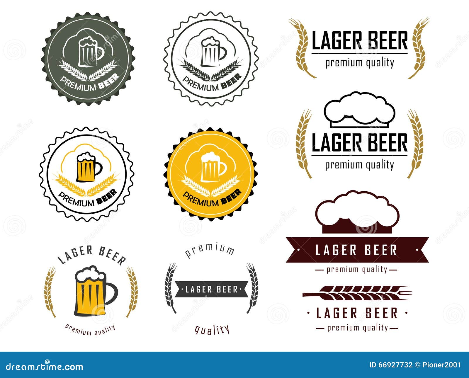 A set of beer logos stock vector. Illustration of emblem - 66927732