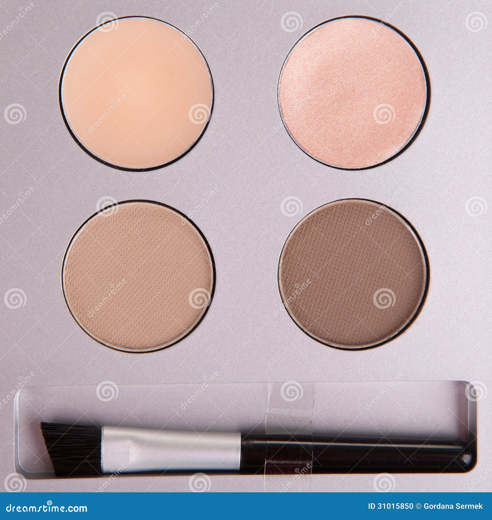 Set of beige eyeshadows stock photo. Image of application - 31015850
