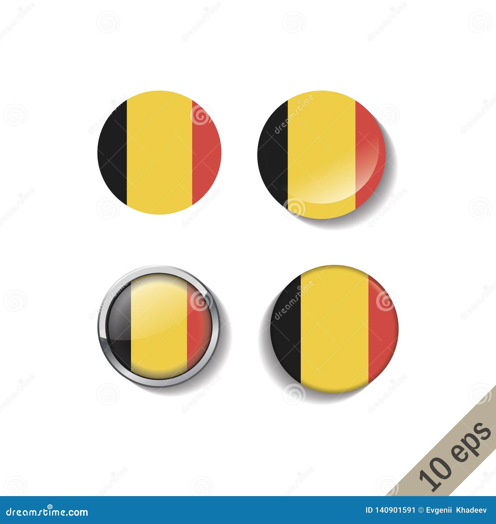 Set of BELGIUM Flags Round Badges Stock Vector - Illustration of ...
