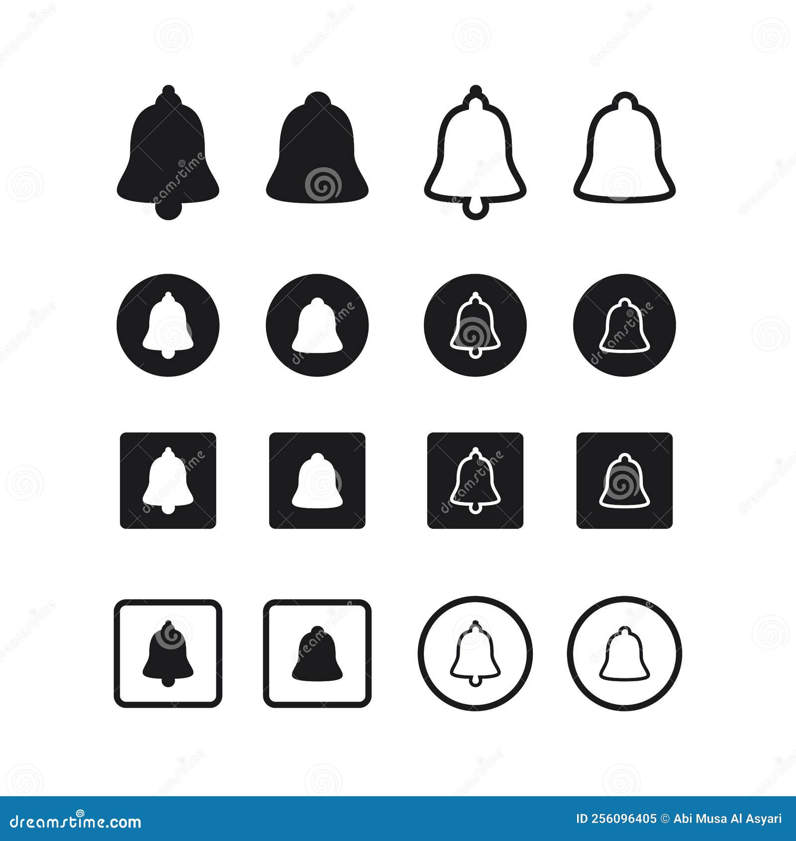 Set Bell Vector Icons. Notification Vector Stock Vector - Illustration ...