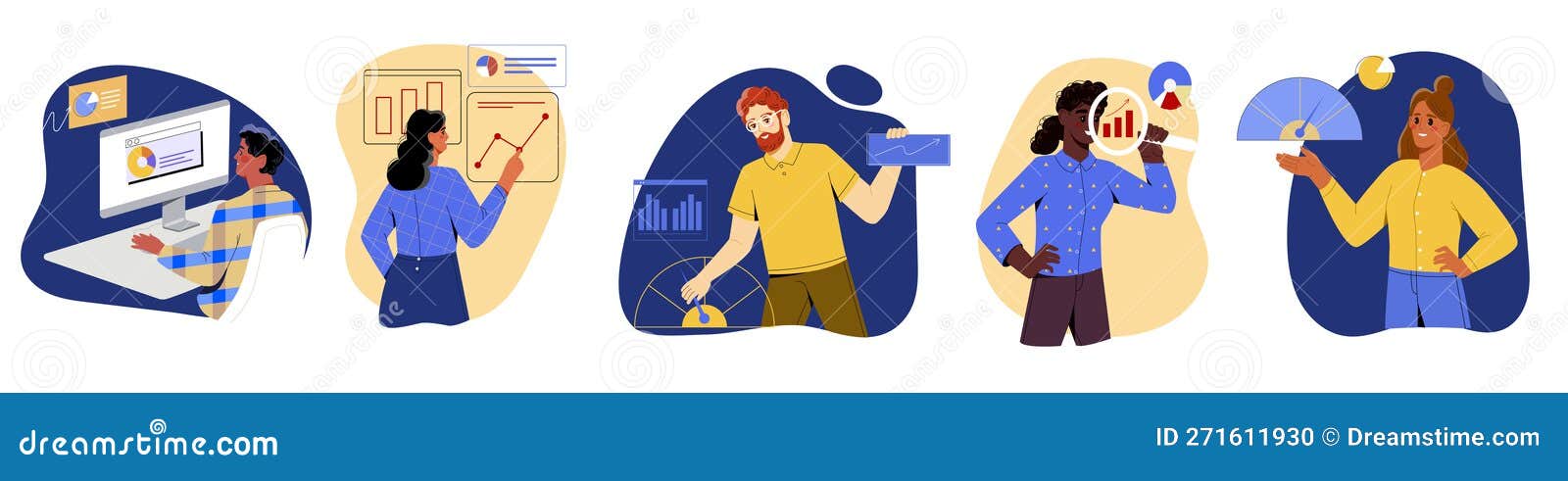 Set of benchmark stock illustration. Illustration of strategic - 271611930