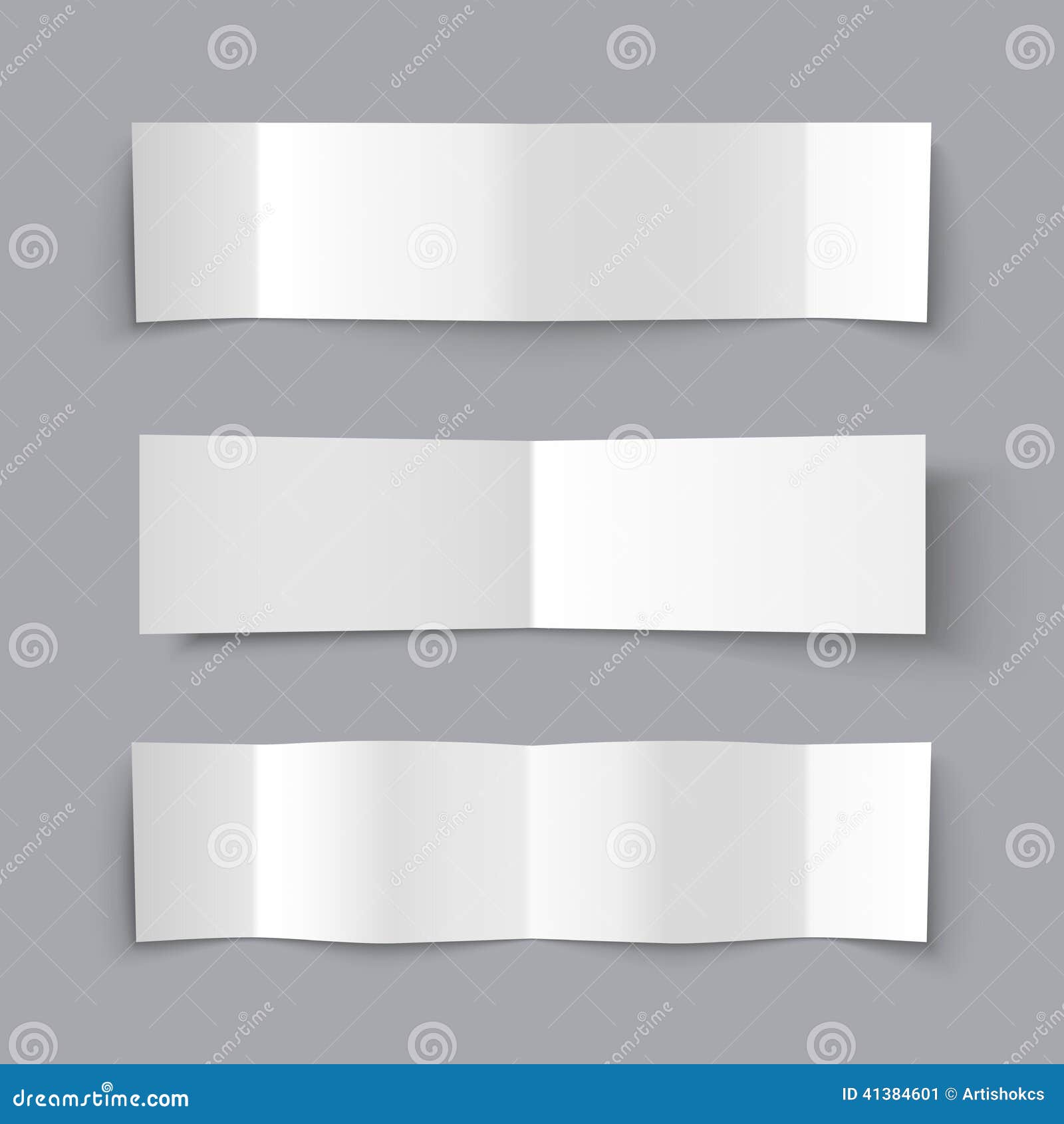 Set of Bended Paper Banners with Shadows Stock Vector - Illustration of ...