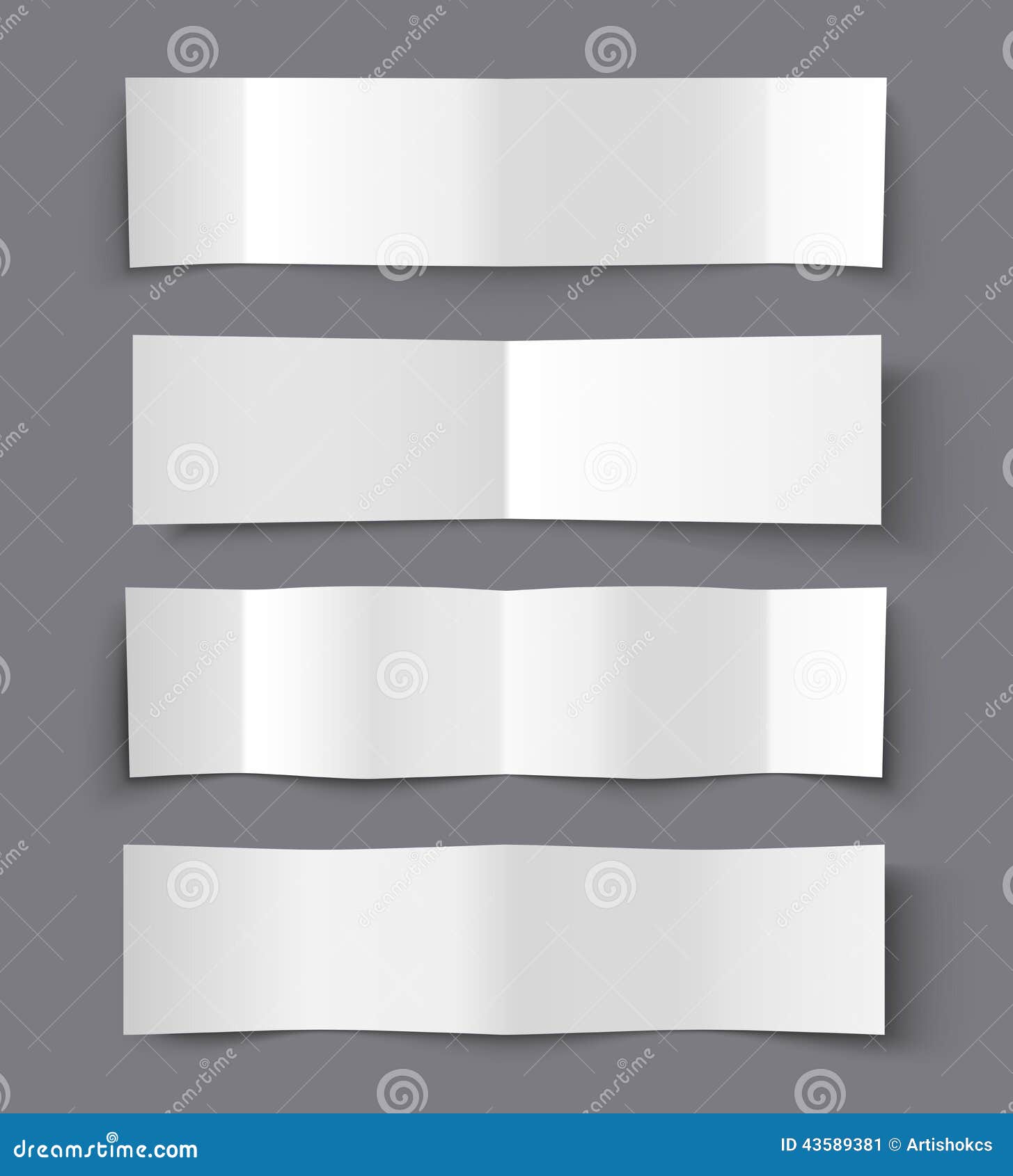 Set of Bended Paper Banners with Shadows Stock Vector - Illustration of ...