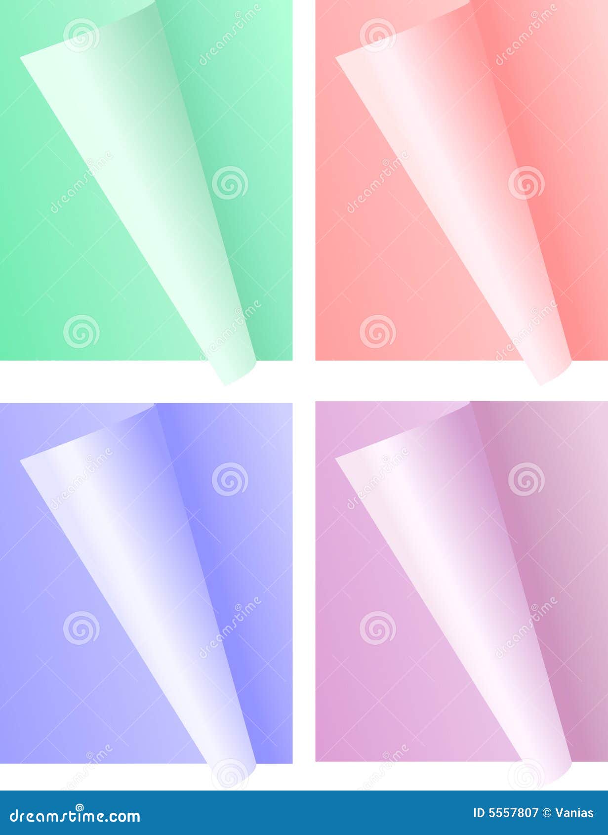 Set of bended paper sheet stock vector. Illustration of poster - 5557807