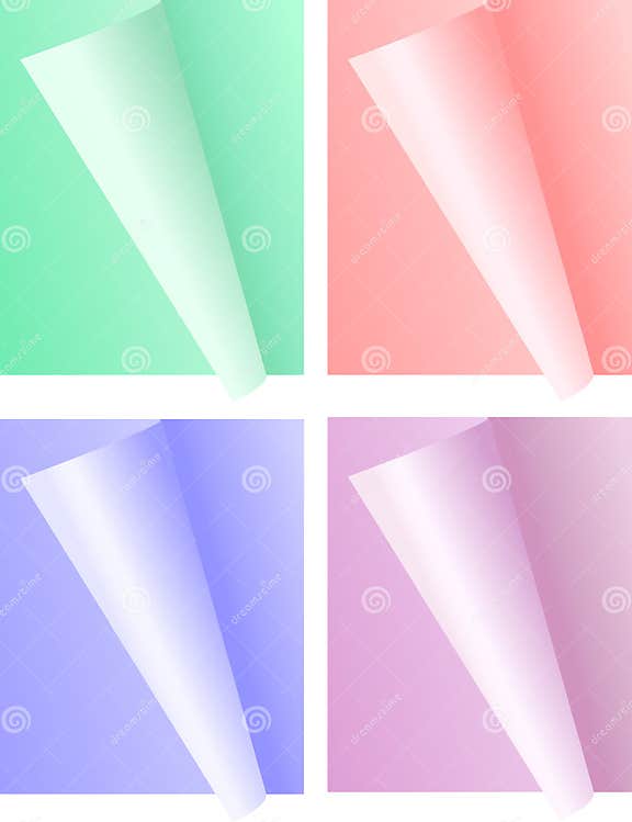 Set of bended paper sheet stock vector. Illustration of poster - 5557807