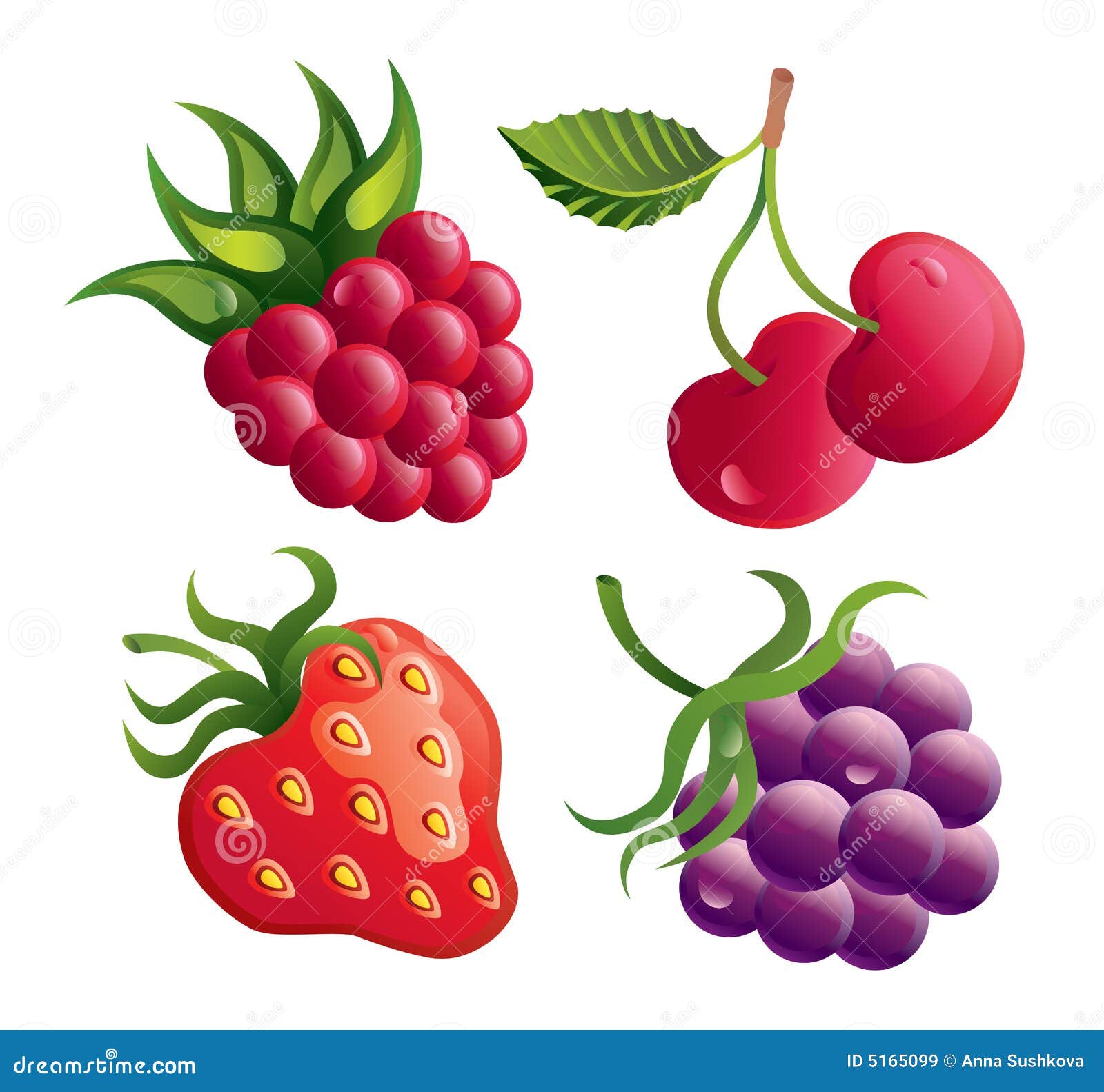 Set of berries stock vector. Illustration of tasty, harvest - 5165099