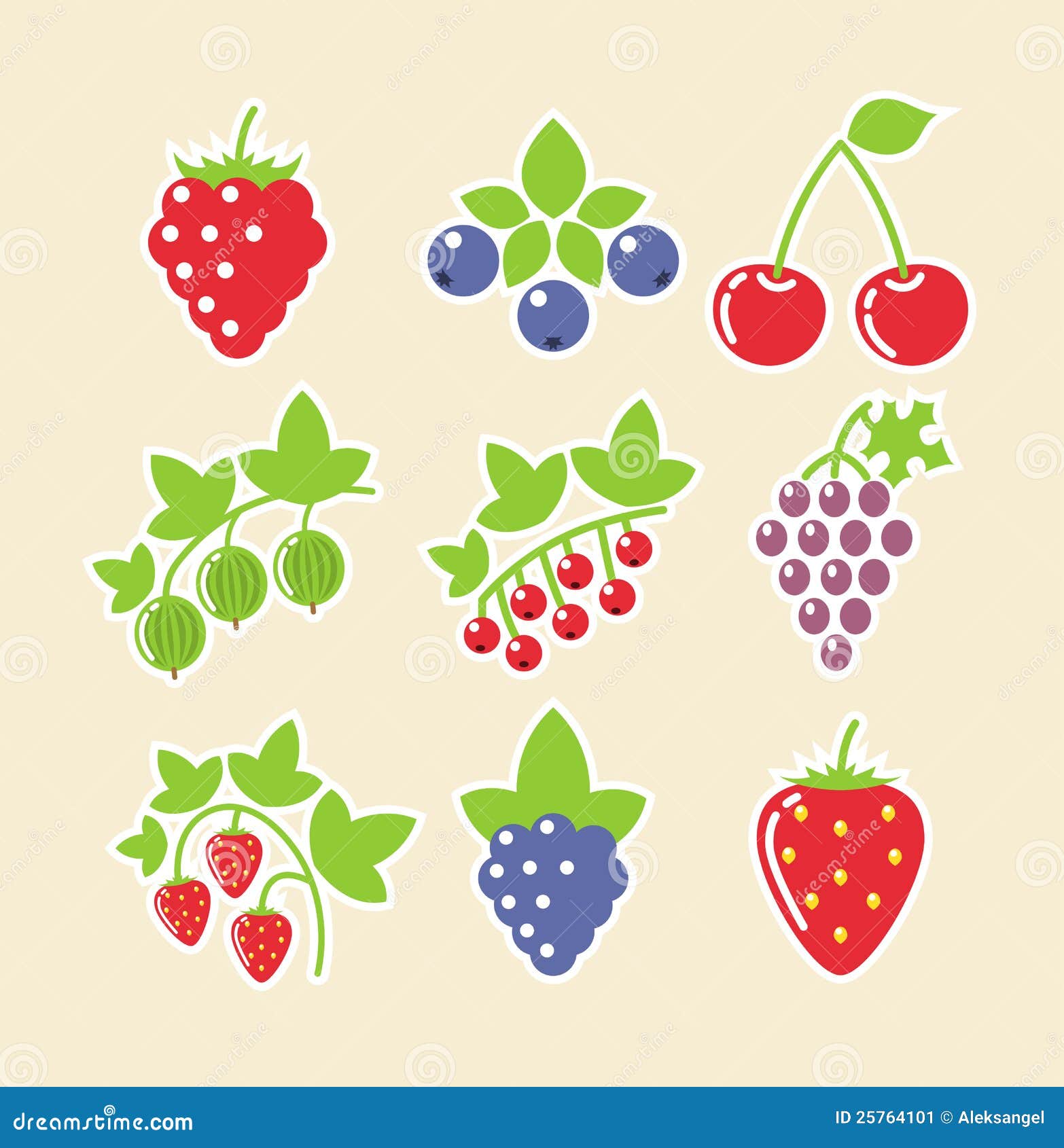 Set of berry food icon stock vector. Illustration of nature - 25764101