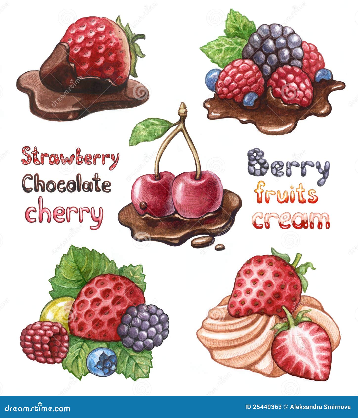 Set of berry Illustrations stock illustration. Illustration of artwork ...