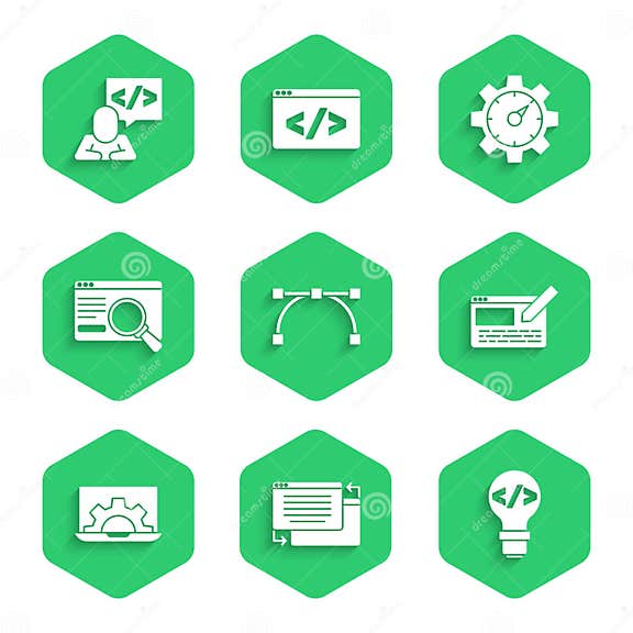 Set Bezier Curve, UI or UX Design, Front End Development, Web, Website Statistic and Icon ...