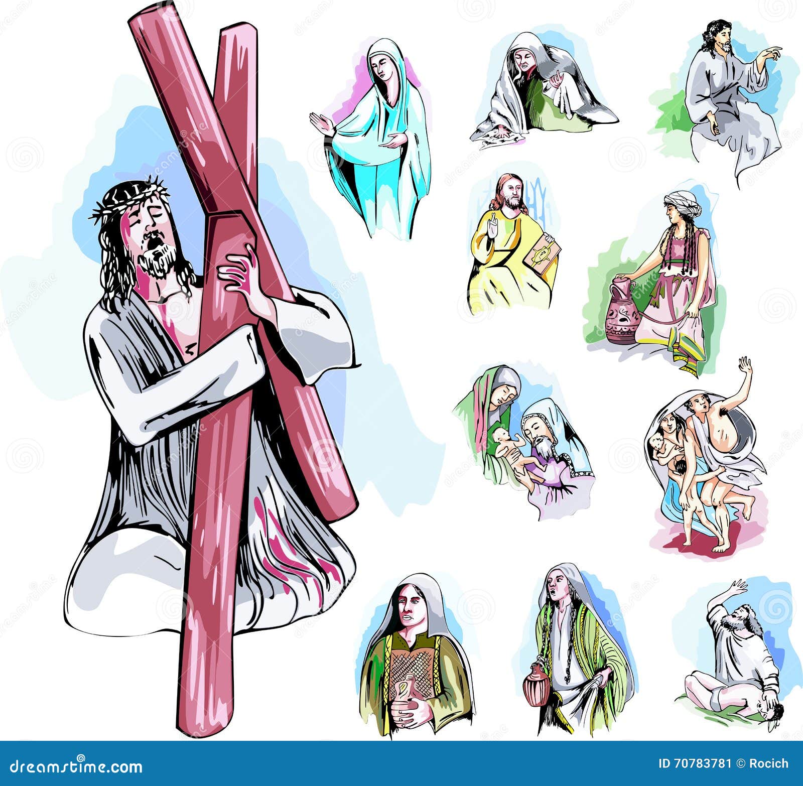 Set of Bible Illustrations stock vector. Illustration of simple - 70783781