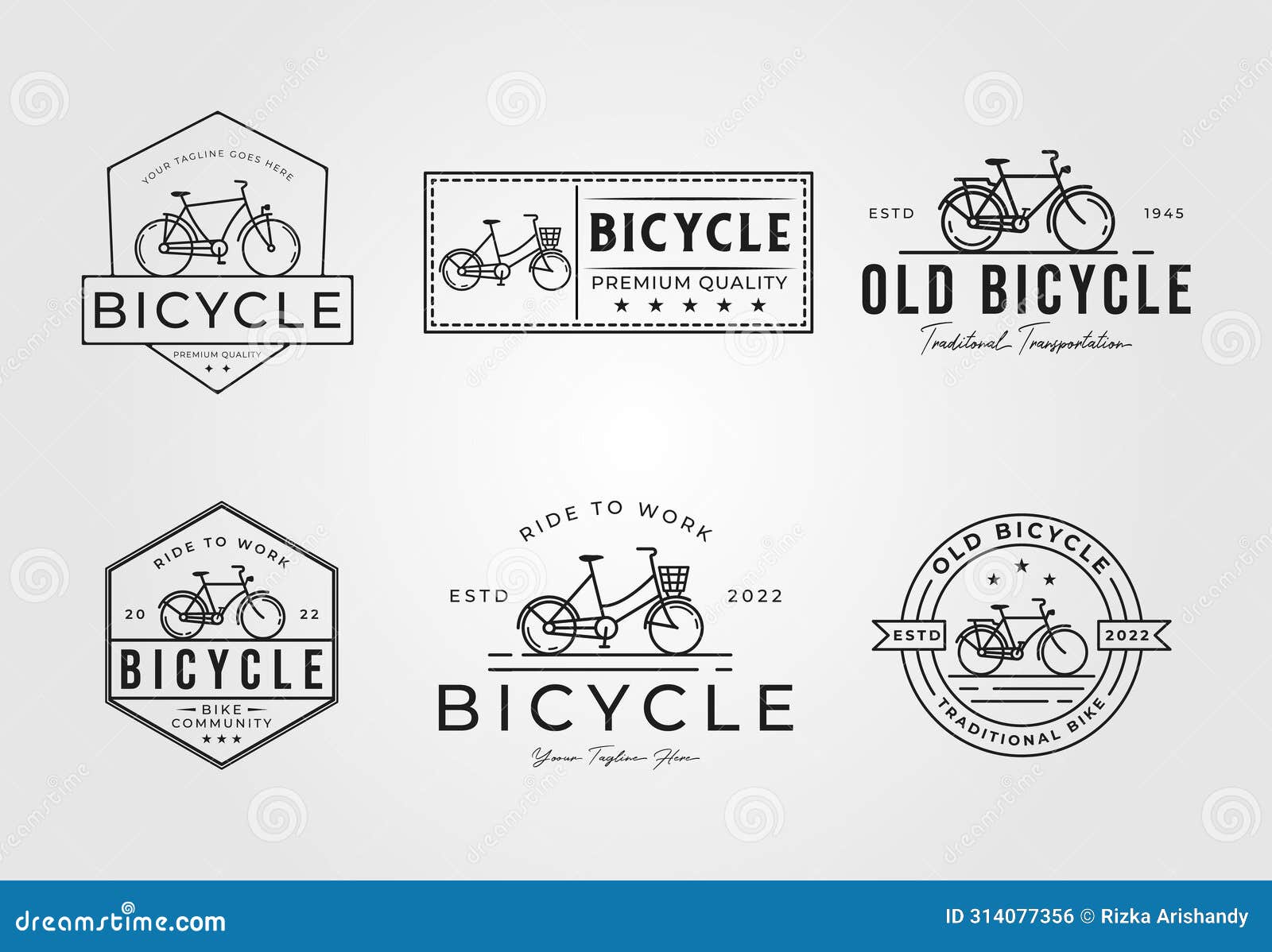 Set of Bicycle or Bike Logo Vector Illustration Design Stock Vector ...