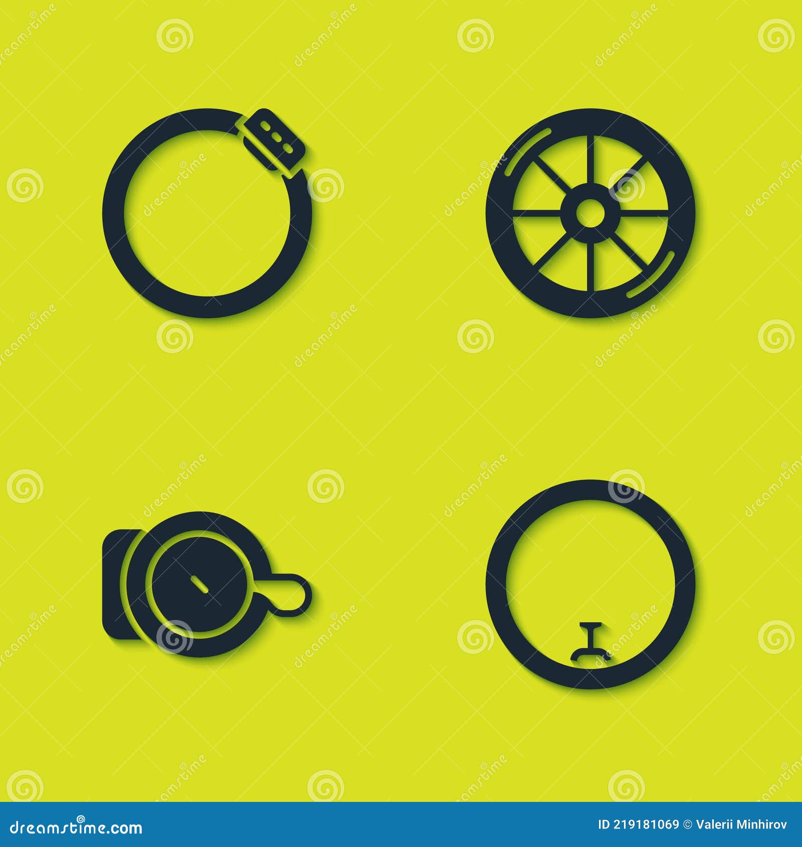 Set Bicycle Brake Disc, Wheel, Bell and Icon. Vector Stock Vector ...