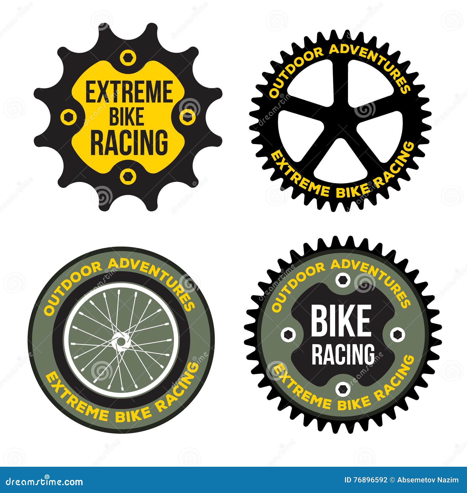 Set of Bicycle Extreme Sport Related Logo, Emblems Stock Illustration ...