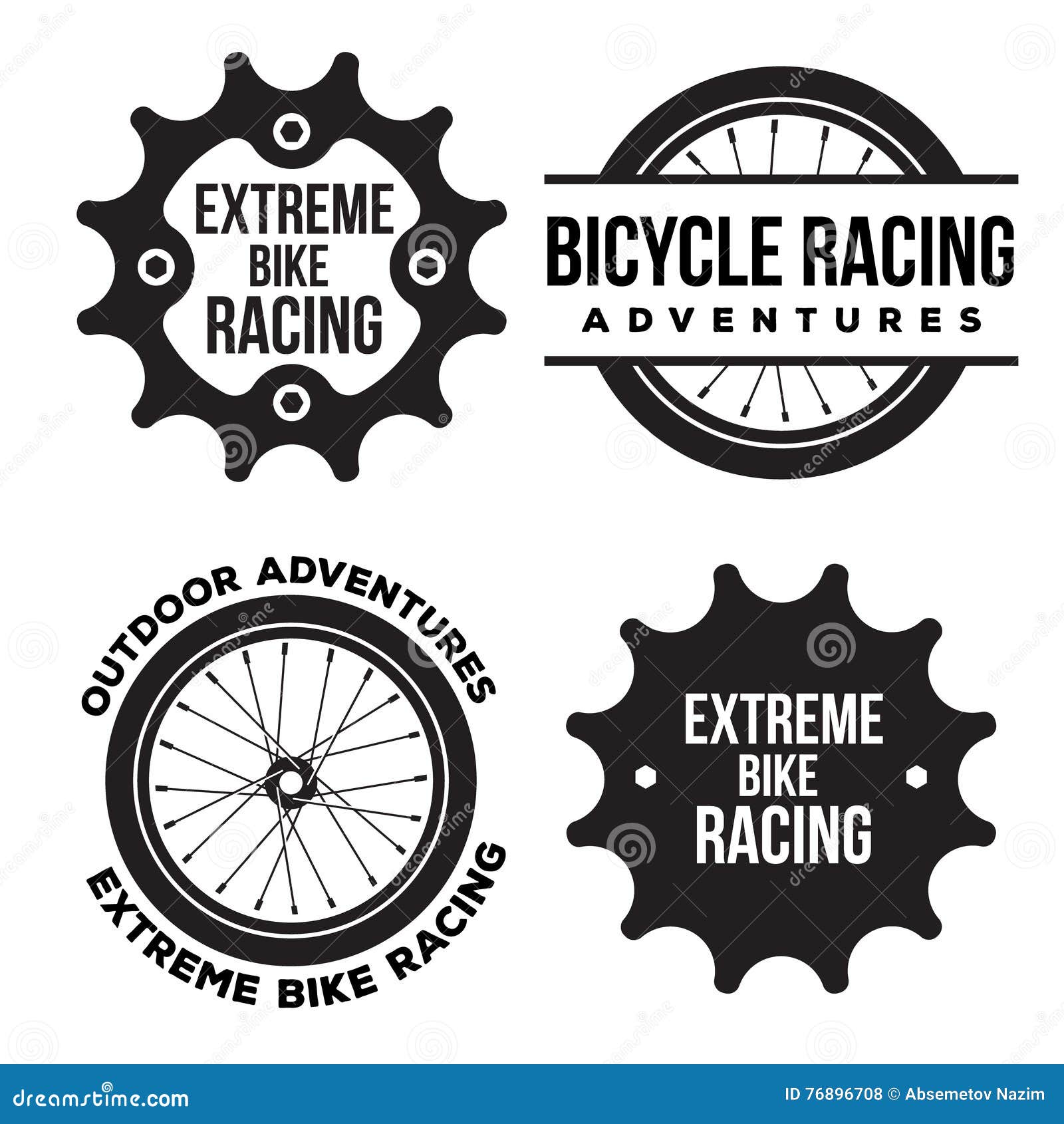 Set of Bicycle Extreme Sport Related Logo, Emblems Stock Vector ...
