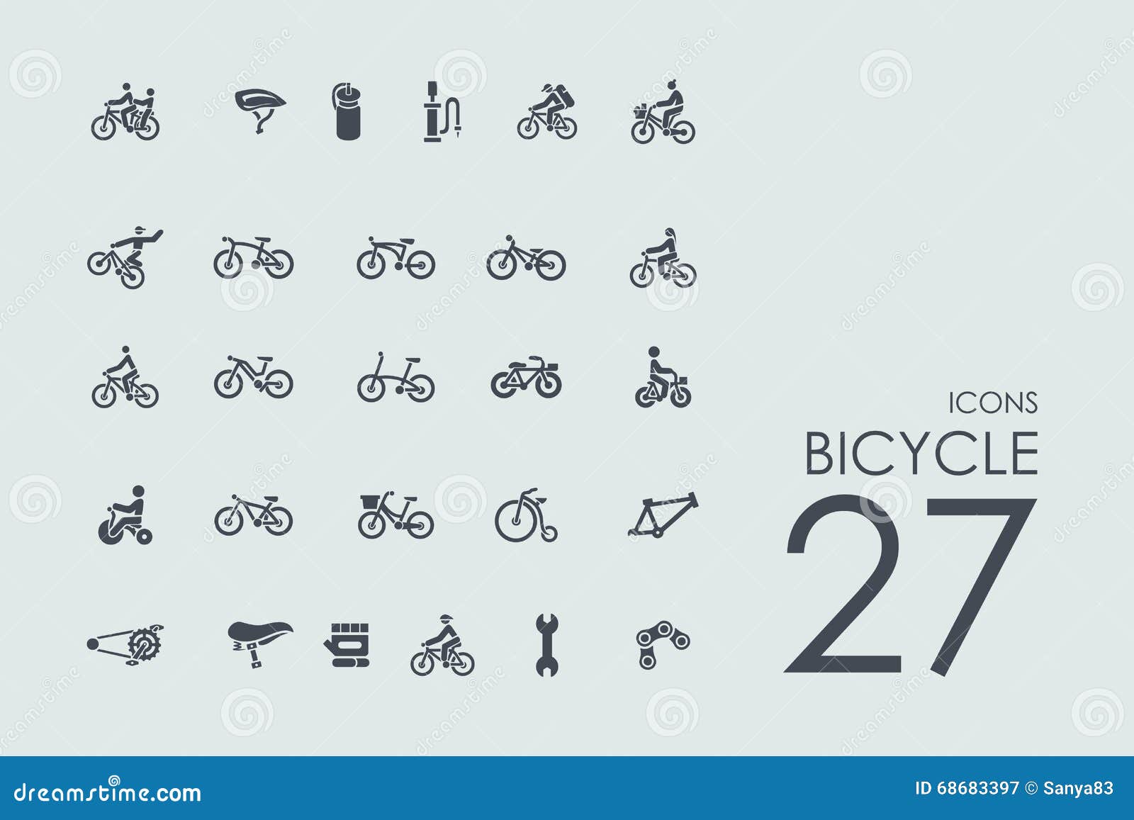 Set of bicycle icons stock vector. Illustration of cycle - 68683397