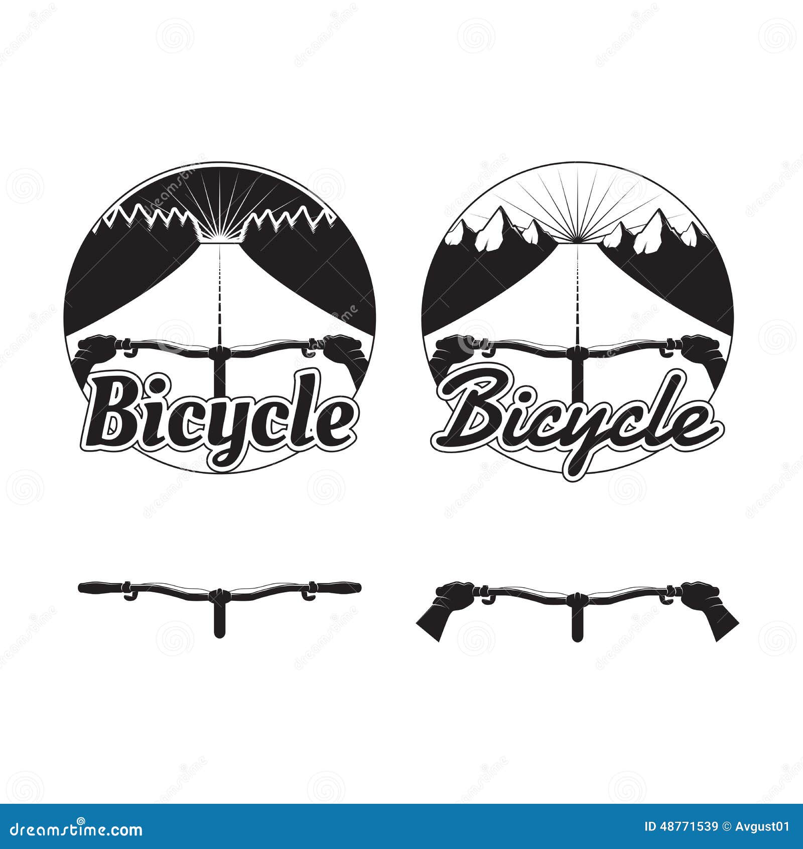 Set of Bicycle Logos, Badges and Design Elements Stock Vector ...