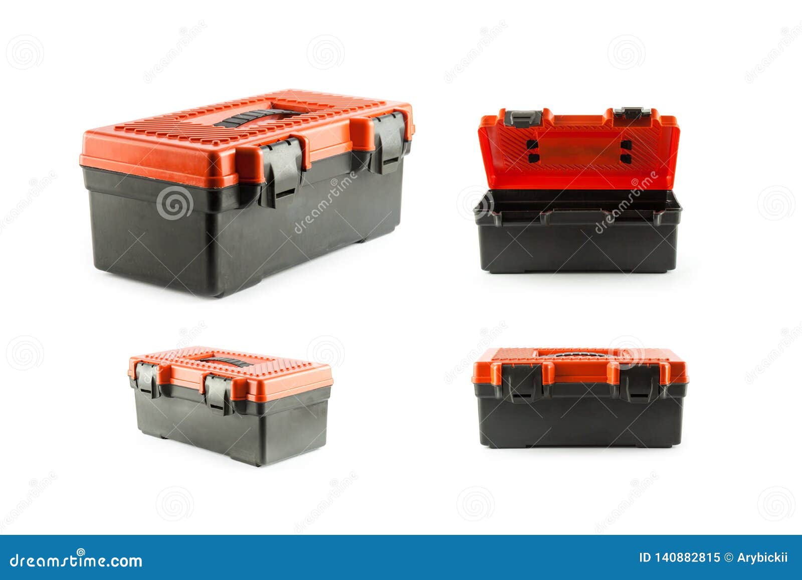 Set of Big Black Box for Tools Stock Image - Image of business, steel ...