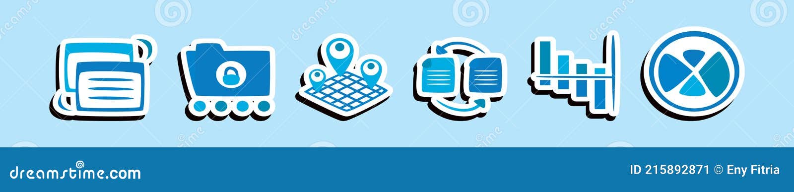 Set of Big Data Management Cartoon Icon Design Template with Various ...