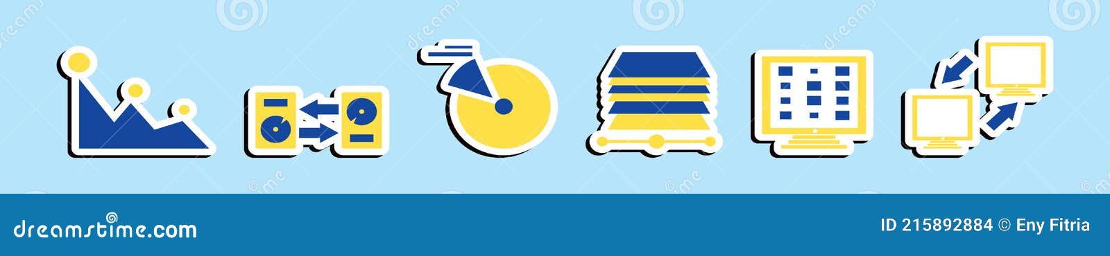 Set of Big Data Management Cartoon Icon Design Template with Various ...