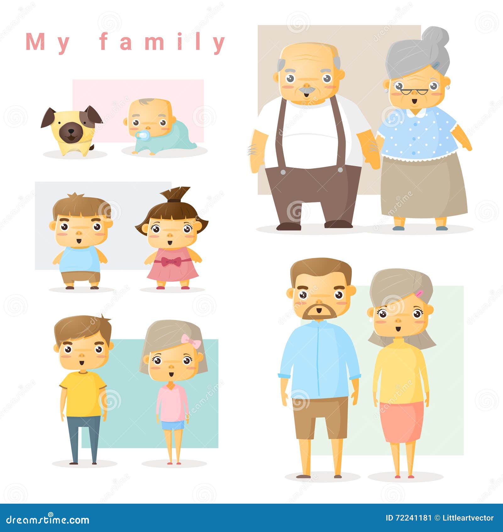 Set of big family stock vector. Illustration of family - 72241181
