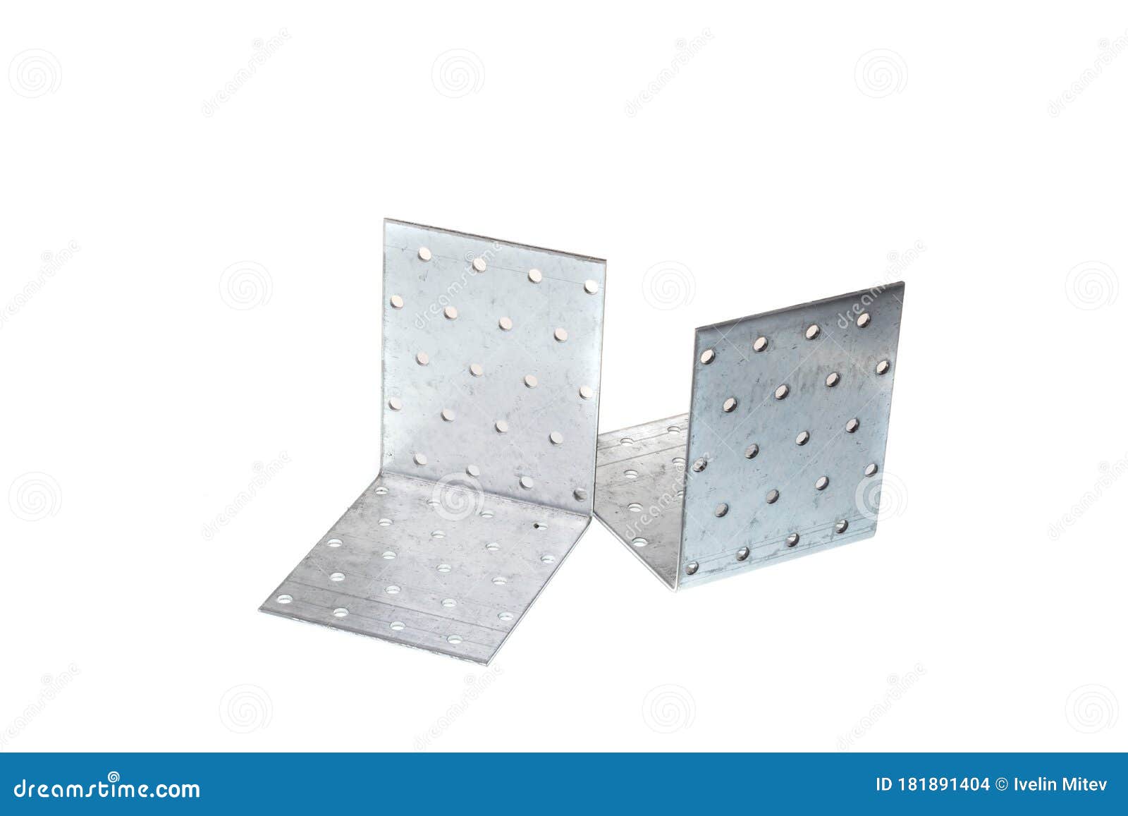 Set of Big Metal 90 Degree Angle Fixating Bracket, Isolated on White ...