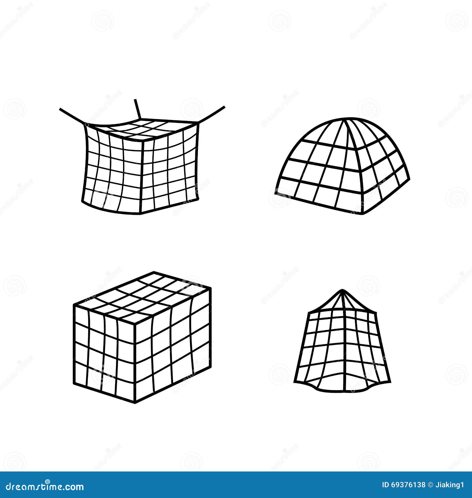 Set of Big Mosquito Bed Net Icon and Symbol Stock Vector - Illustration ...