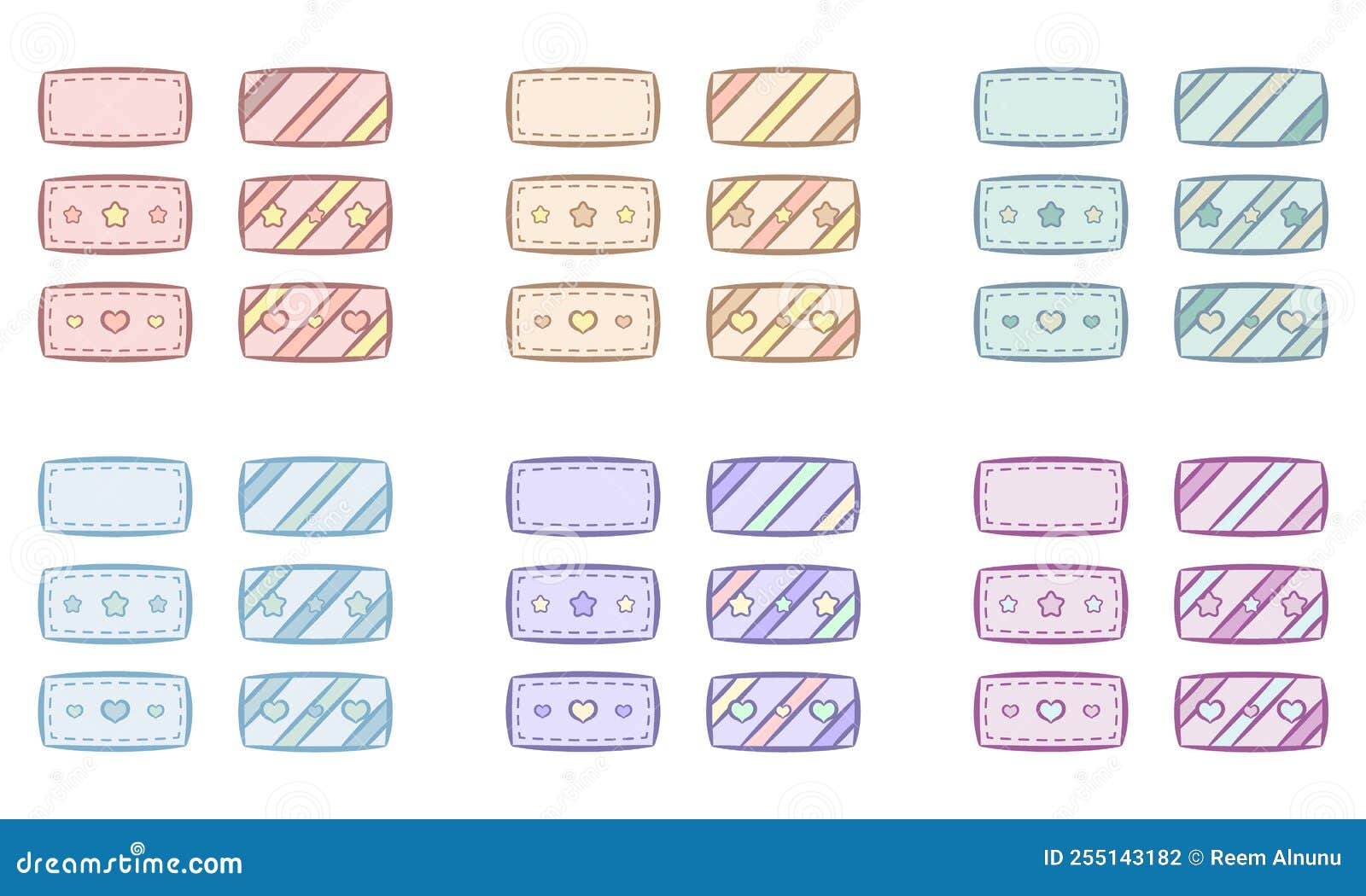 Set of Big Notes with Shapes for Digital Notes in Pastel Colors Stock ...