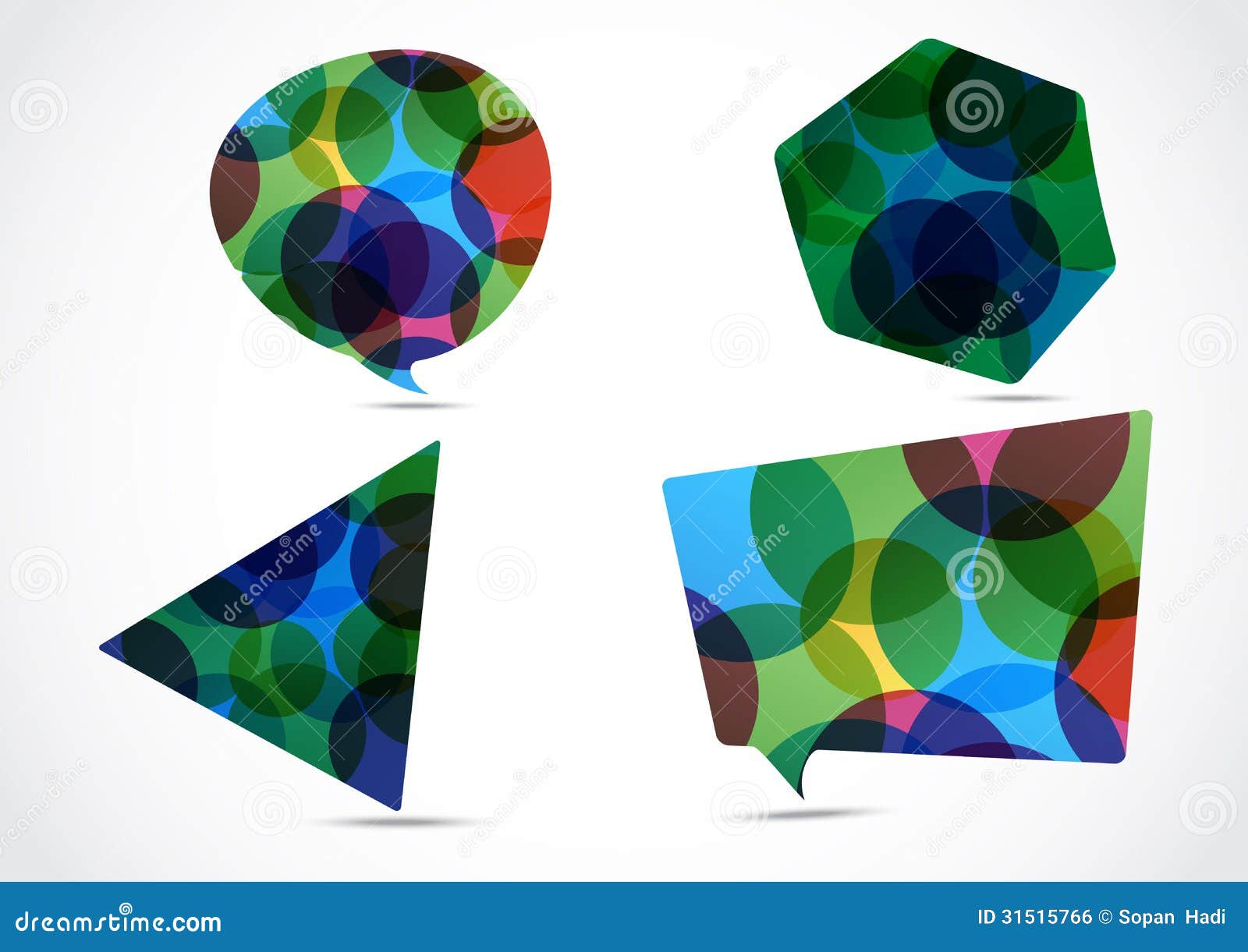 Set of Big Speech Bubble Colorful Stock Vector - Illustration of ...
