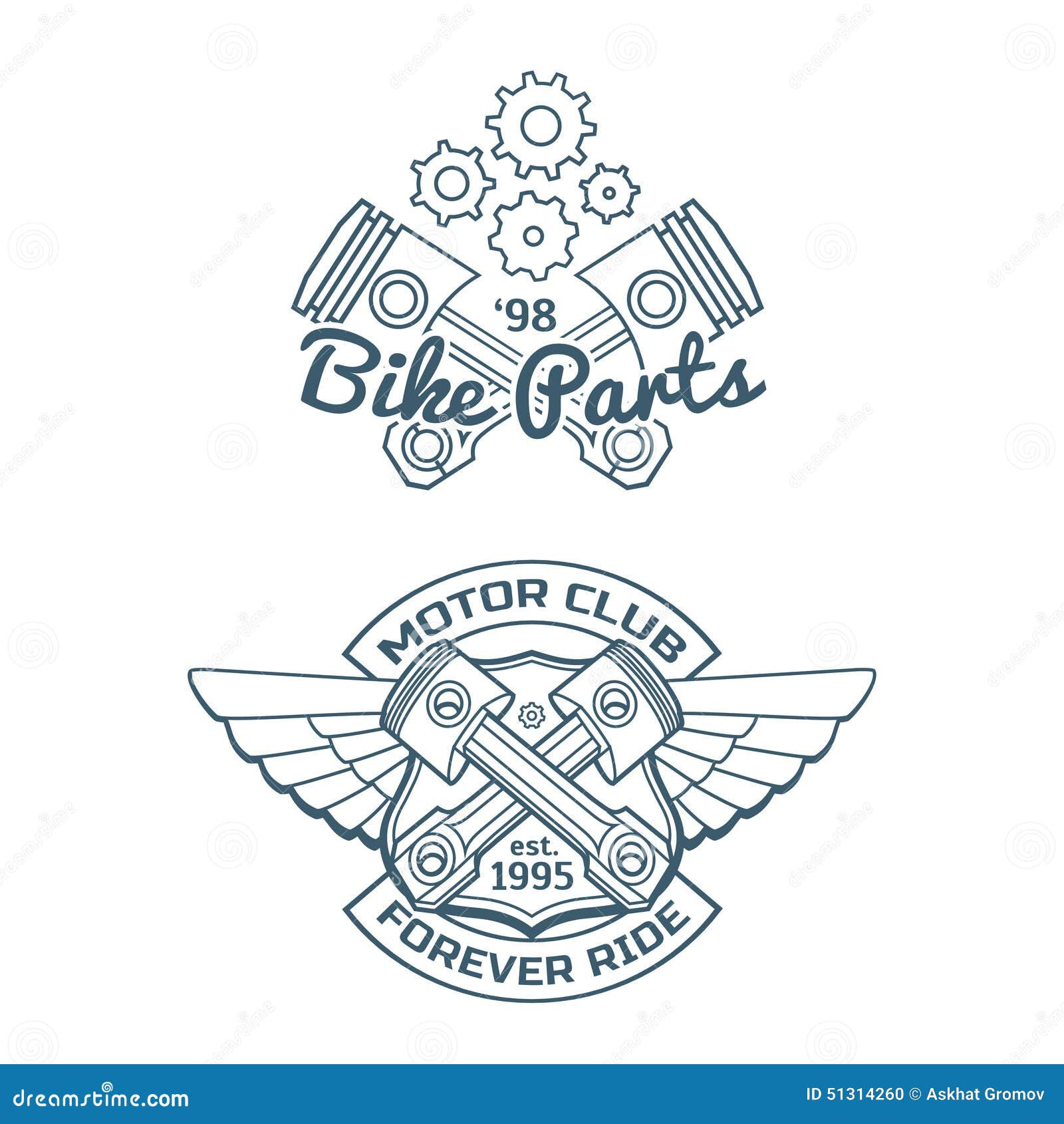Set Of Biker Vector Badges | CartoonDealer.com #51314260