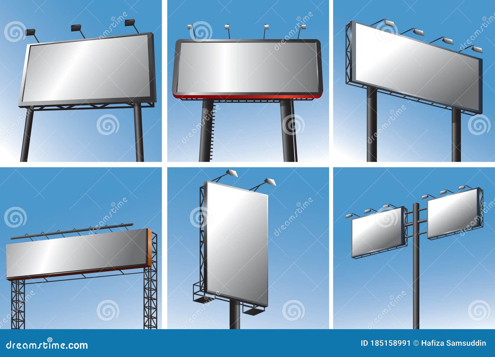 Set of Billboards. Vector Illustration Decorative Design Stock Vector ...