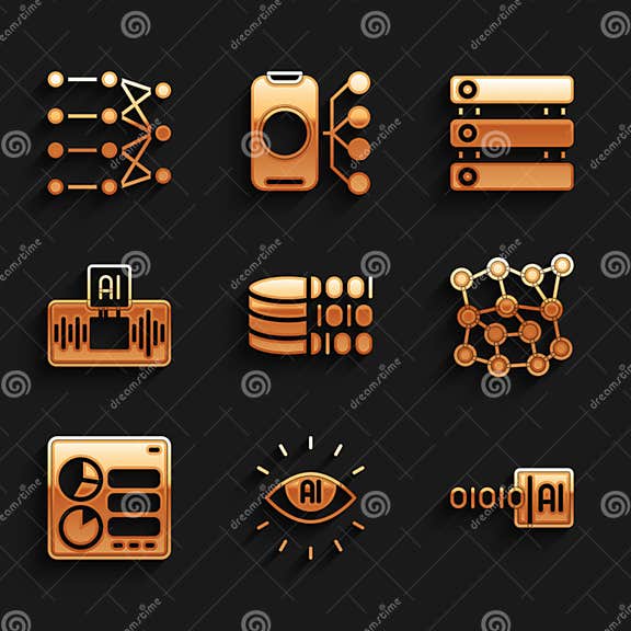 Set Binary Code Artificial Intelligence Ai Neural Network Computer Api Interface Server 