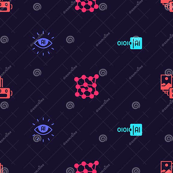Set Binary Code, Artificial Intelligence AI, Neural Network and Robot ... Set Binary Code, Artificial Intelligence AI, Neural Network and Robot ...