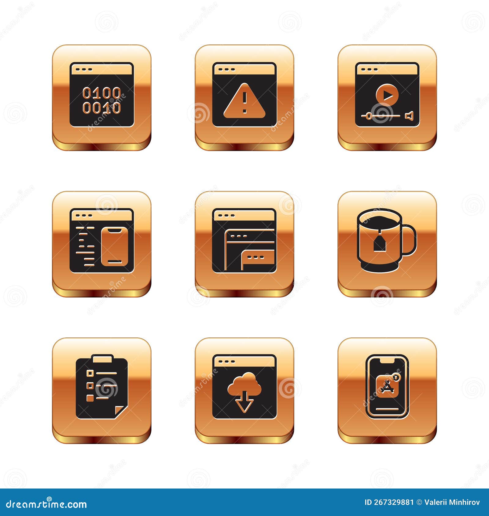 Set Binary Code, Clipboard with Checklist, Cloud Technology Data Transfer, Software, Online Play ...