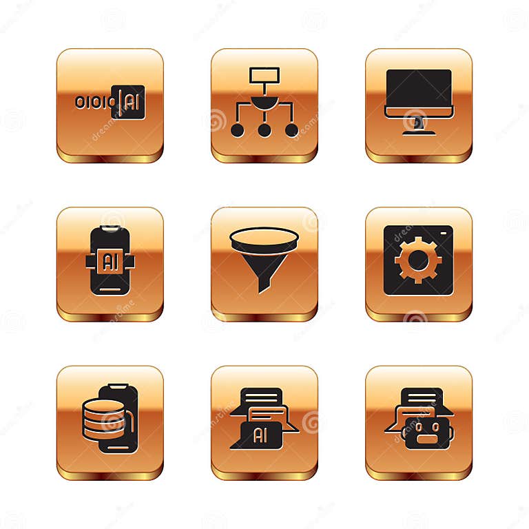 Set Binary Code Cloud Technology Data Transfer Chat Bot Funnel Or Filter Artificial 