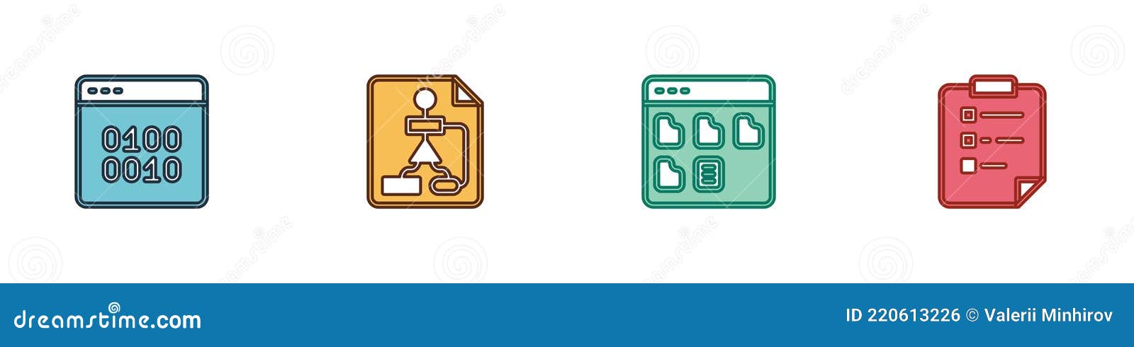 Set Binary Code, Flowchart, Browser Files and Clipboard with Checklist ... Set Binary Code, Flowchart, Browser Files and Clipboard with Checklist ...
