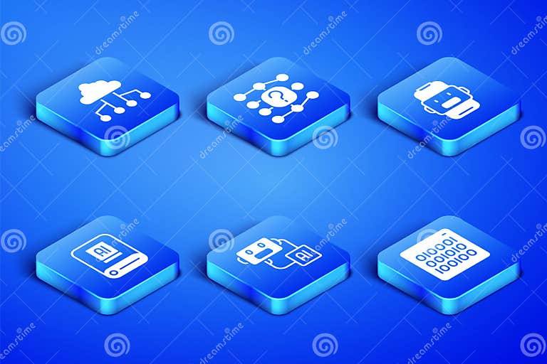 Set Binary Code, Network Cloud Connection, Artificial Intelligence Robot, AI, Neural Network and ...