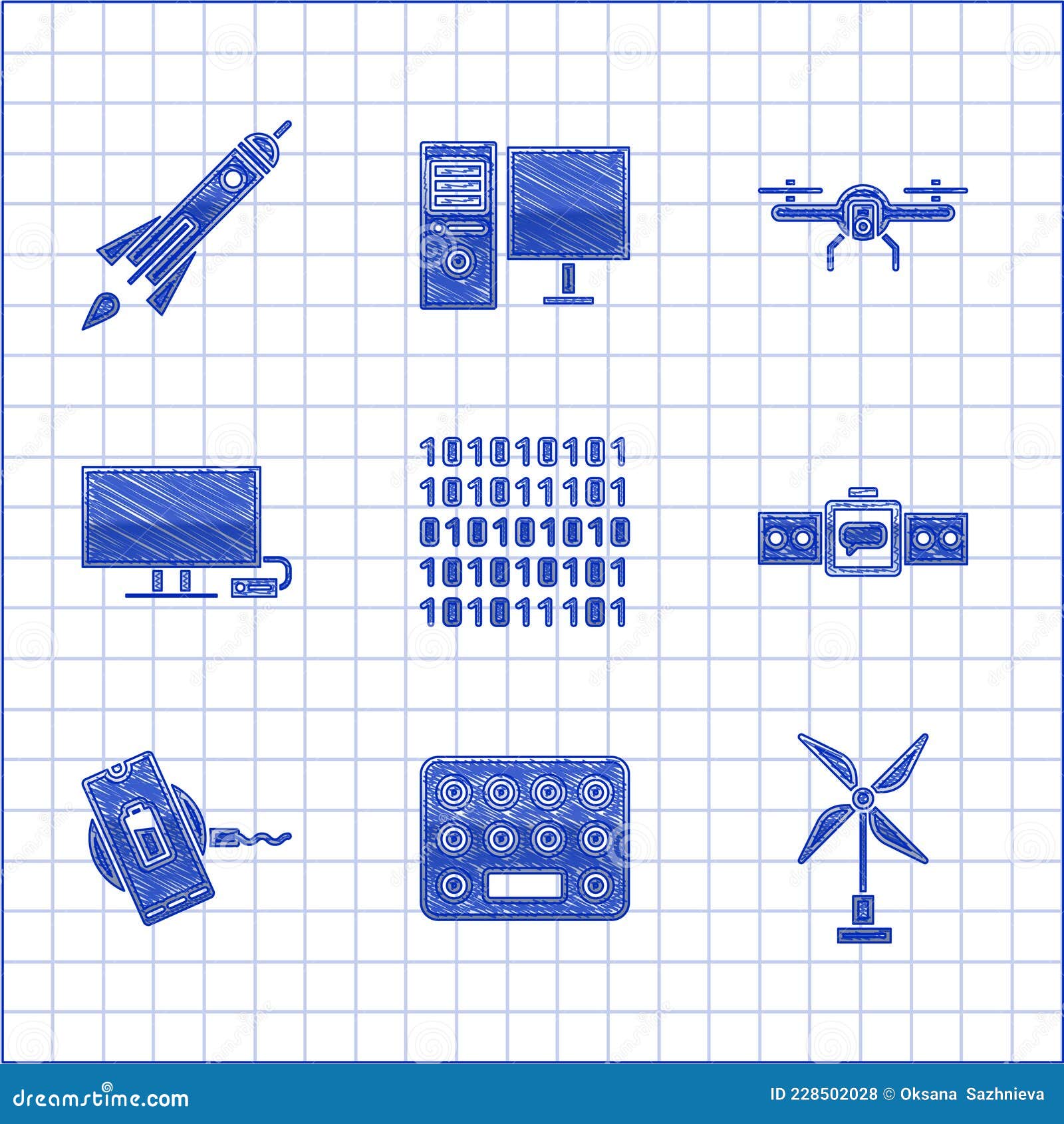 Set Binary Code, Pills Blister Pack, Wind Turbine, Smartwatch, Wireless ... Set Binary Code, Pills Blister Pack, Wind Turbine, Smartwatch, Wireless ...