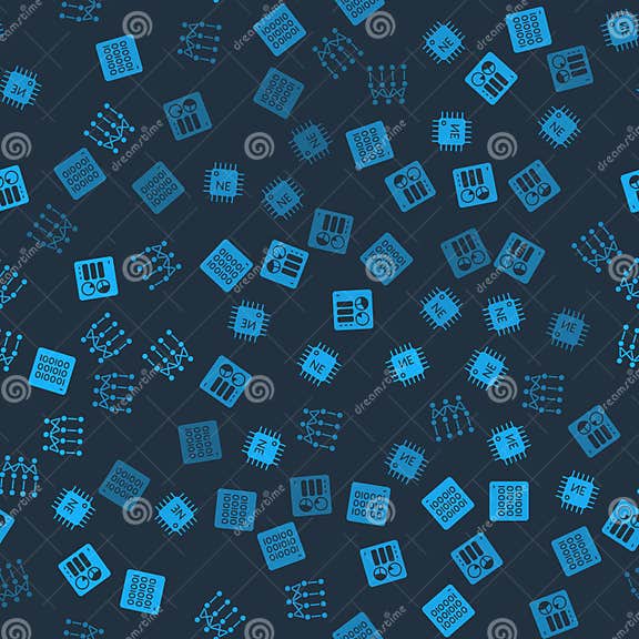 Set Binary Code Processor Cpu Computer Api Interface And Neural Network On Seamless Pattern 7668