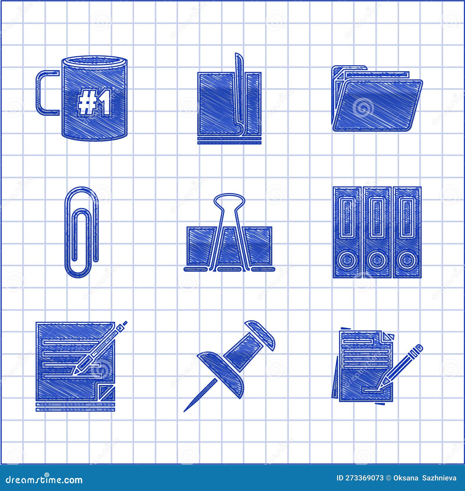 Set Binder Clip, Push Pin, Blank Notebook and Pencil with Eraser ...