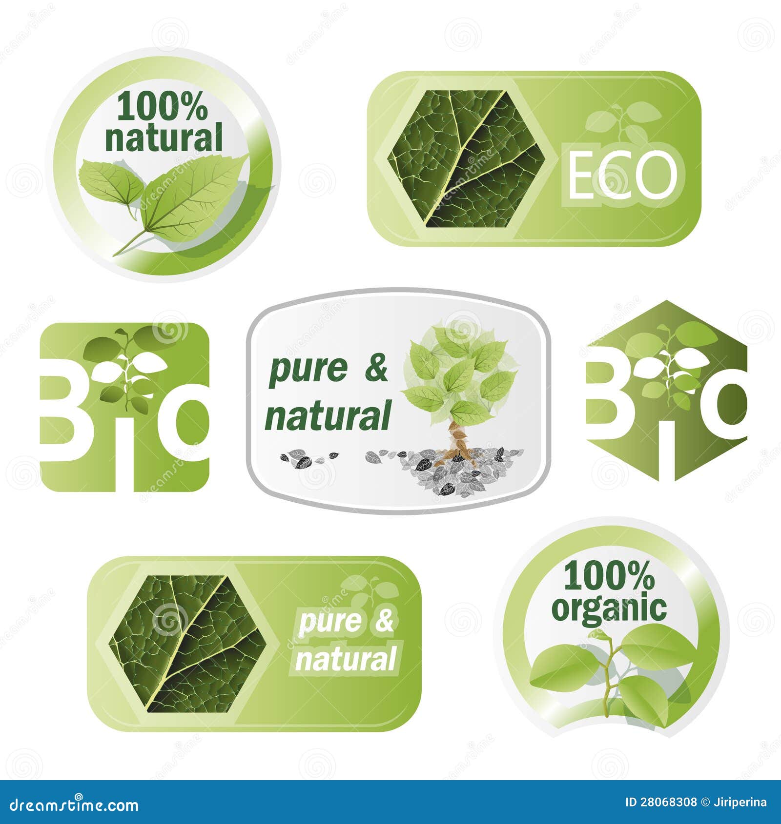 Set of bio, eco, natural stock vector. Illustration of grass - 28068308