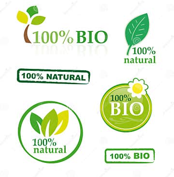 Set of bio elements stock illustration. Illustration of label - 18112391