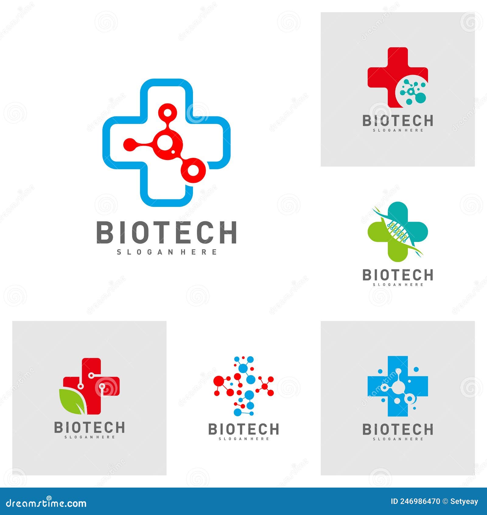 Set of Bio Tech Logo Template, Molecule, DNA, Atom, Medical or Science ...