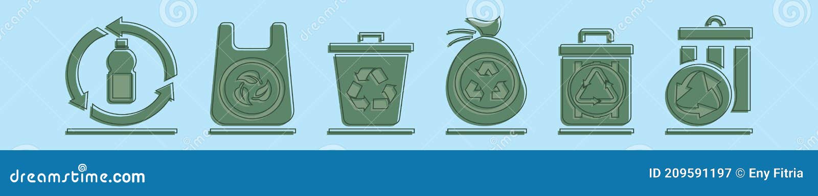 Set of Biodegradable Cartoon Icon Design Template with Various Models ...
