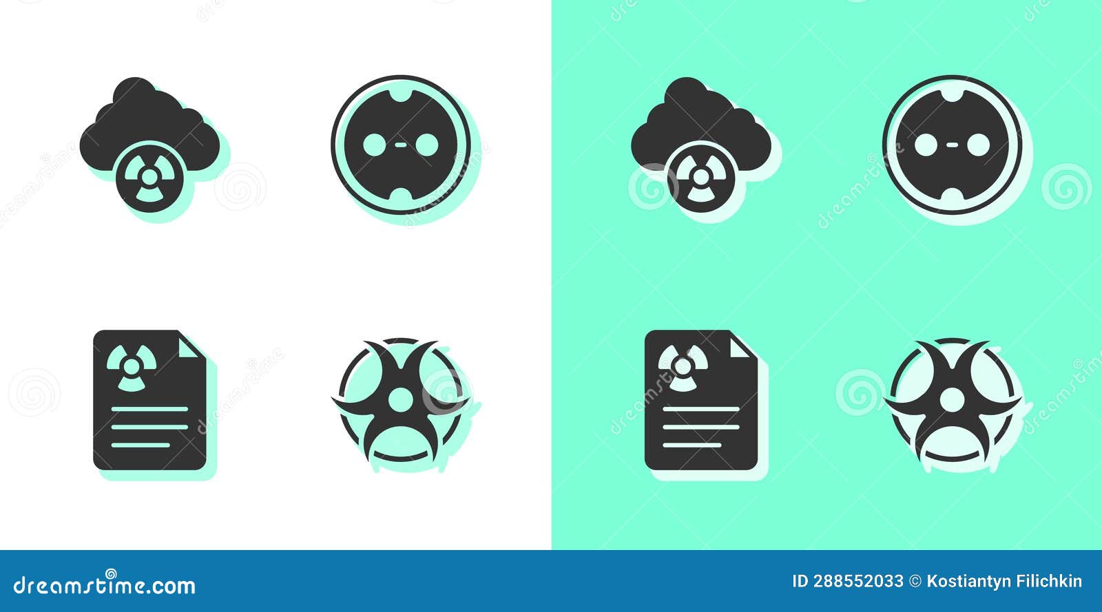 Set Biohazard Symbol, Acid Rain and Radioactive Cloud, Radiation ...